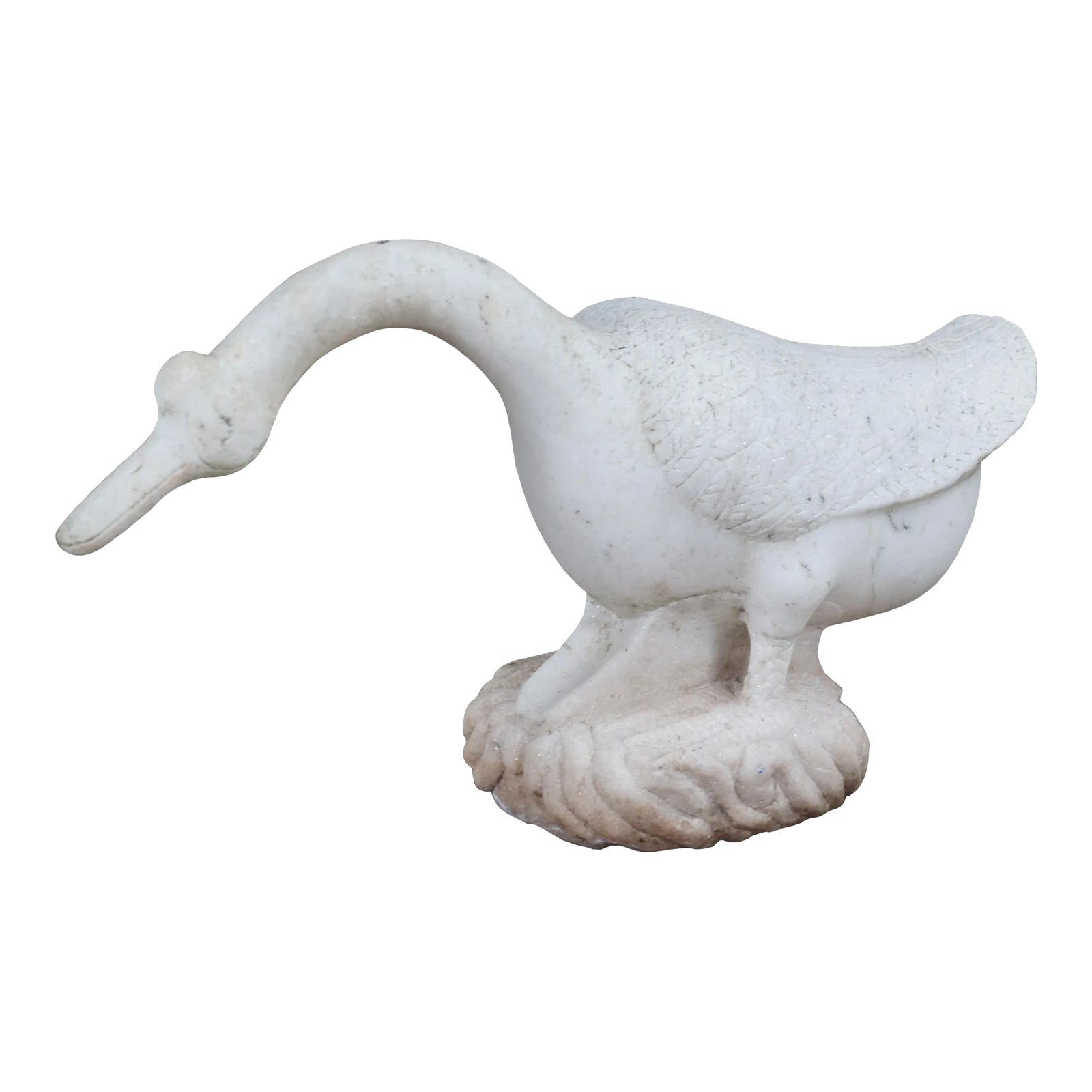 Antique Italian Carved Marble Stone Bird Garden Sculpture | Chairish