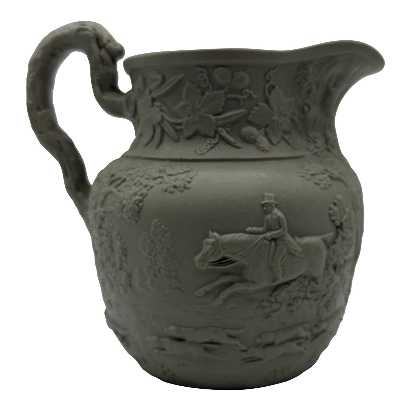 A Very Fine Antique English Victorian Grey Salt Glazed Stoneware Jug ...