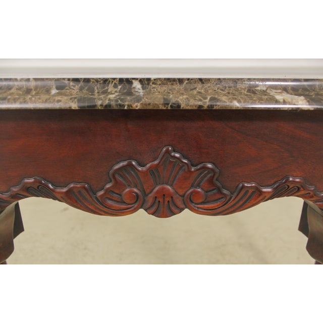 Henkel Harris Marble Top Claw Foot Mahogany Console Table | Chairish