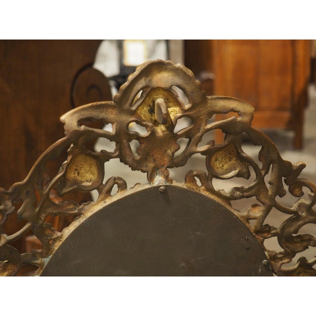 Circa 1900 Oval Gilt Bronze Table Mirror From Italy | Chairish