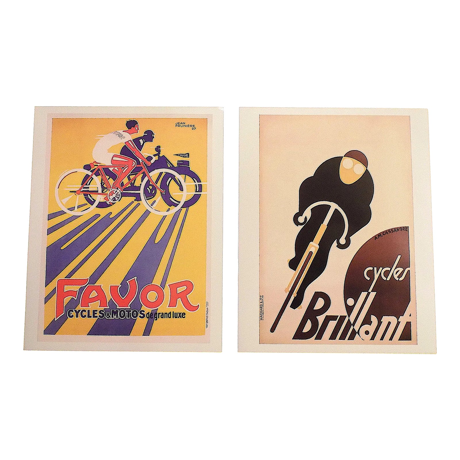 Vintage Cycling Poster Lithographs - a Pair | Chairish