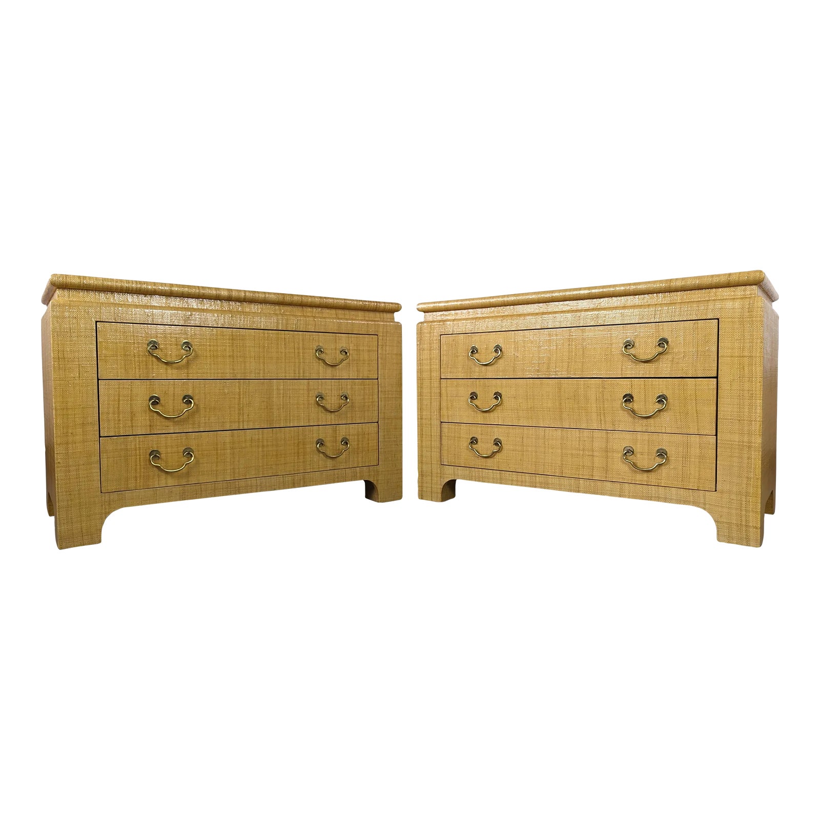 1970s Mid Century Raffia Chests by Harrison Van Horn | Chairish