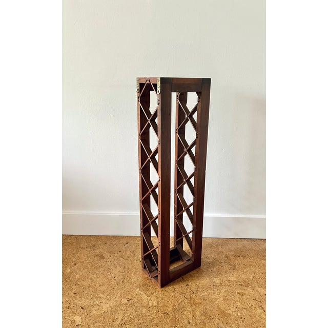 Mid 20th Century Walnut Wood Wine Rack | Chairish