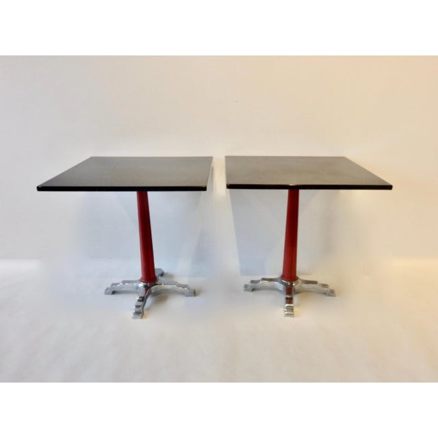 Mid 20th Century Art Deco Chrome Base Bistro Speakeasy Table | Chairish
