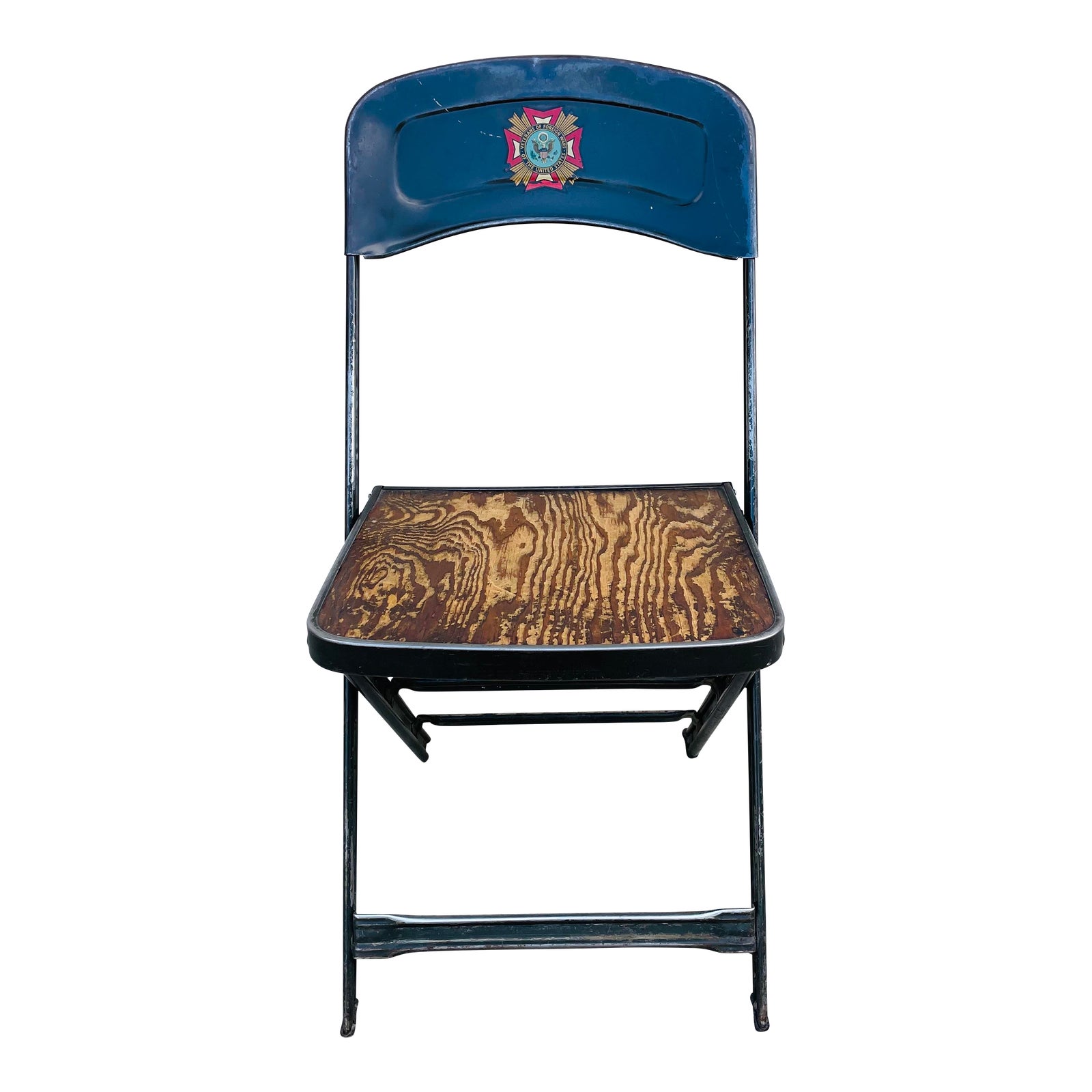1950s Vintage Industrial Metal Veterans of Foreign Wars Folding Chair ...