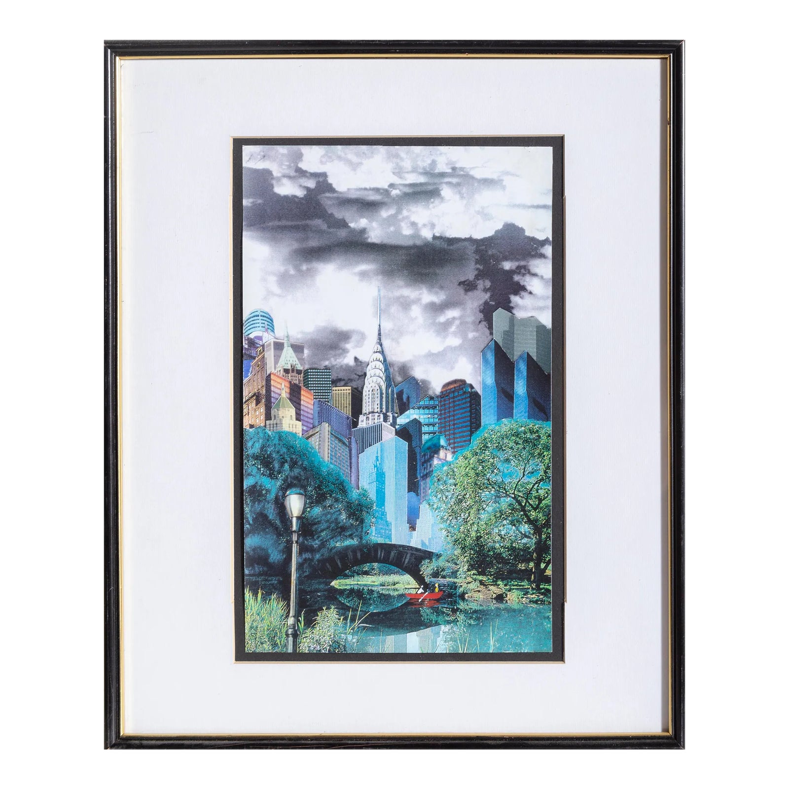 City Skyline, Erik Freyman Collage on Paper, Unsigned | Chairish