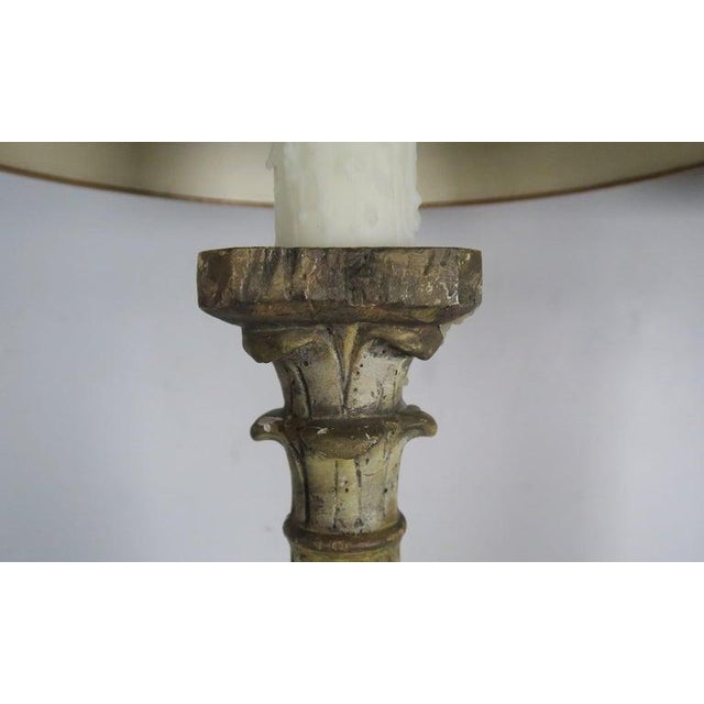 Pair of Italian Carved Neoclassical Style Lamps With Parchment Shades ...
