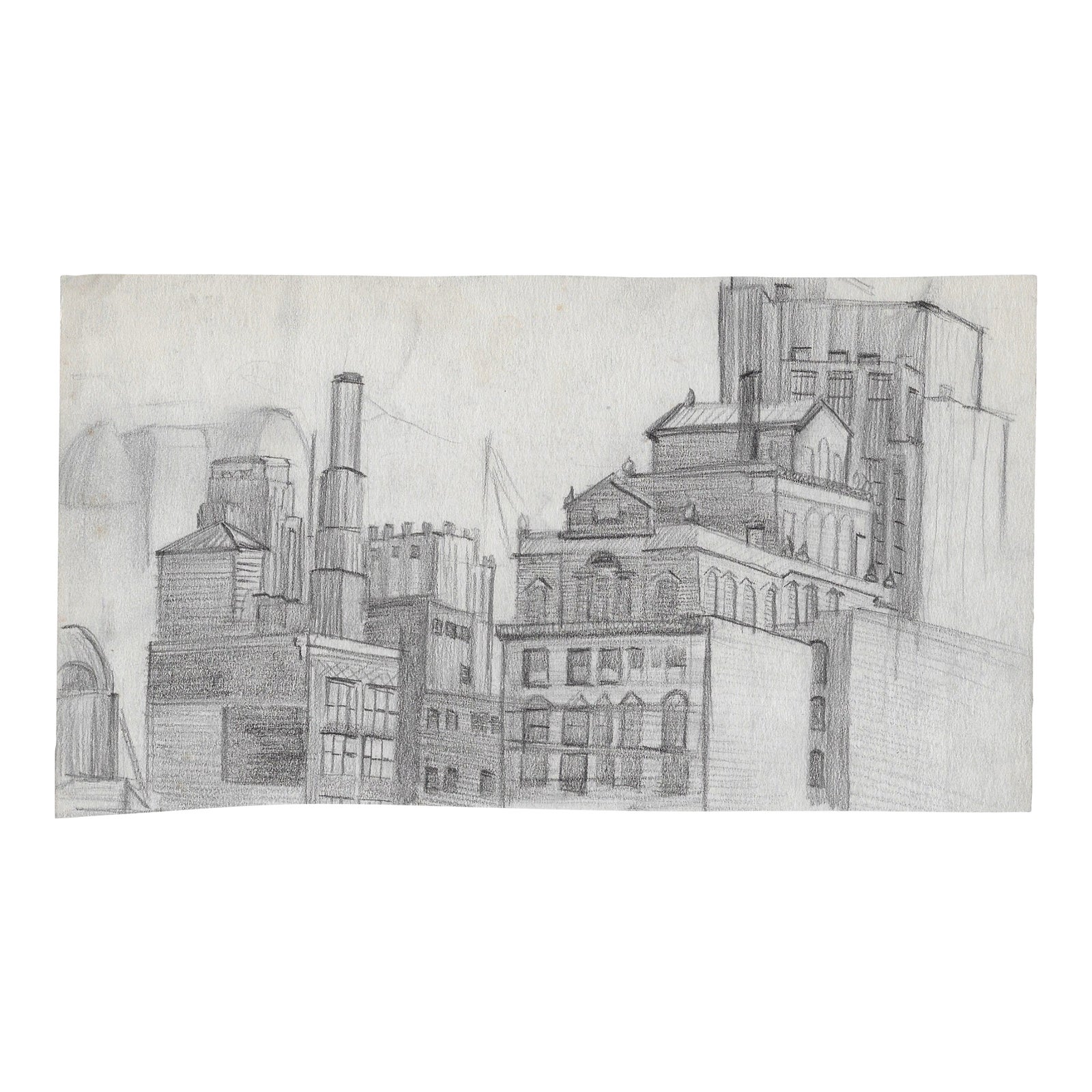 1940s Frank Wallace Philadelphia City Skyline Drawing | Chairish