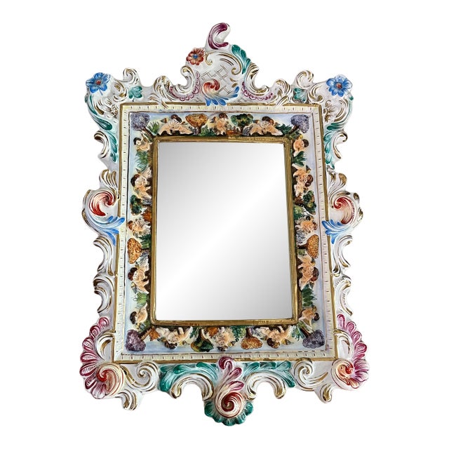 Vintage Capodimonte Mirror | Chairish