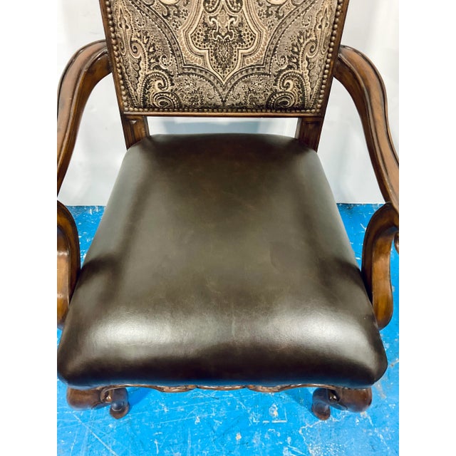 Maitland-Smith Traditional Paisley Dark Wellington Cottage Dining Arm ...