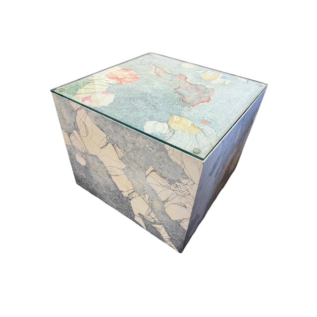 Late 20th Century Worlds Away Square Cube Accent Side Table | Chairish