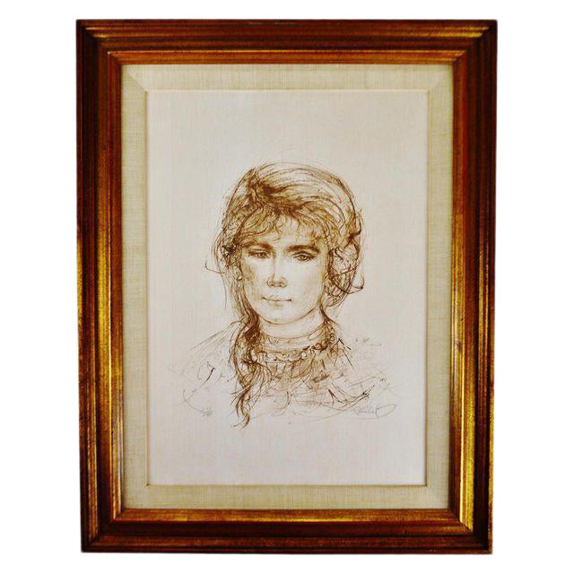 Vintage Edna Hibel Limited Edition Pencil Signed Lithograph Portrait of ...