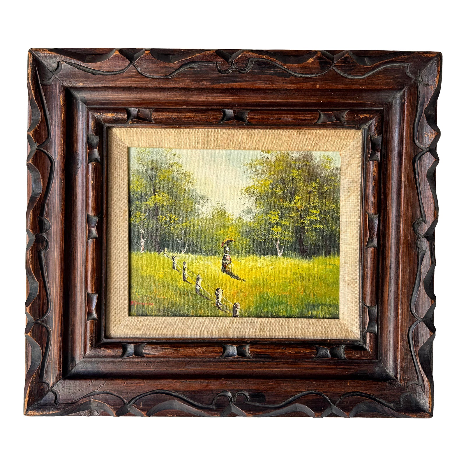 1980's Vintage Springtime Stroll Oil Painting by J. Germano | Chairish