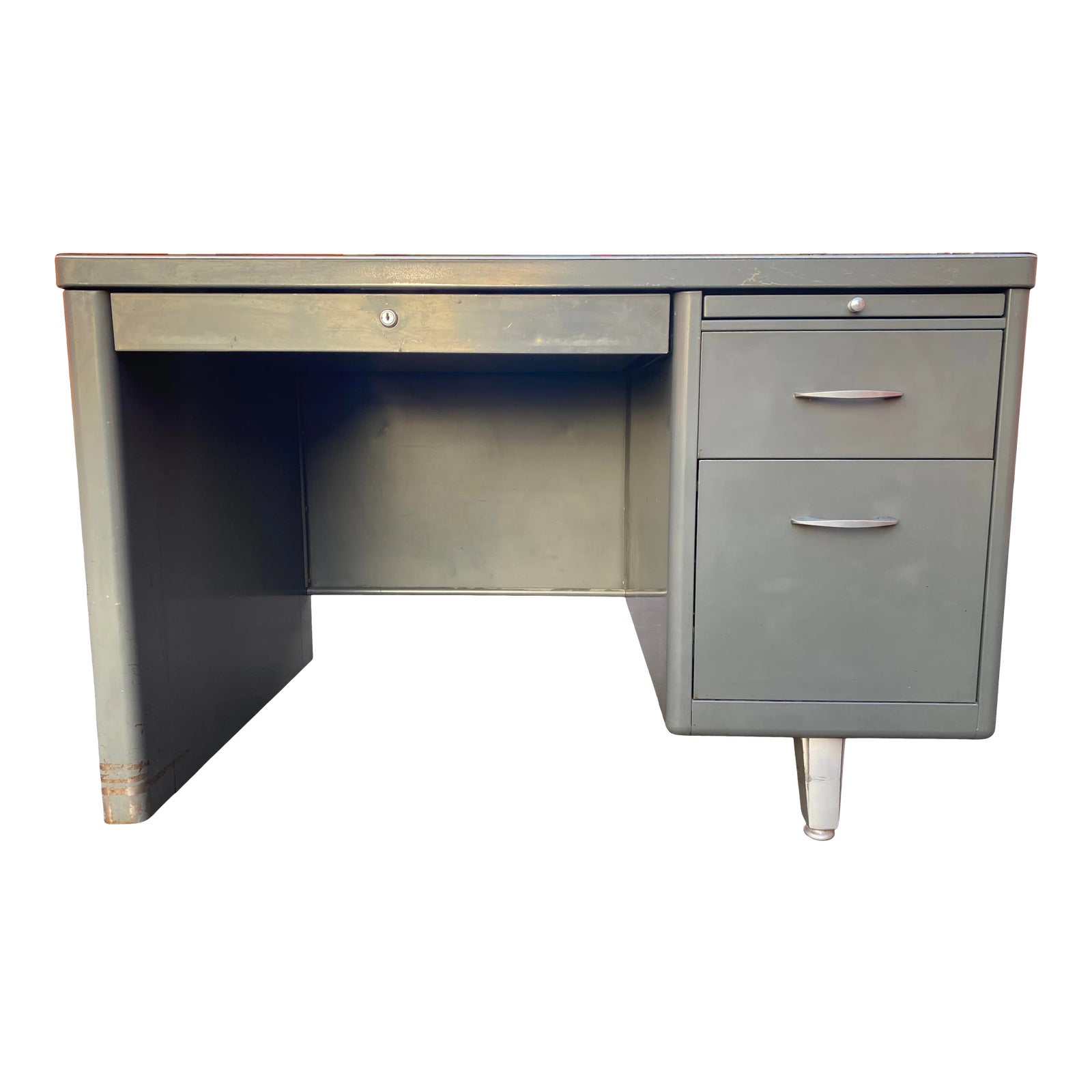 1960s General Fireproofing Company Metal Tanker Desk | Chairish
