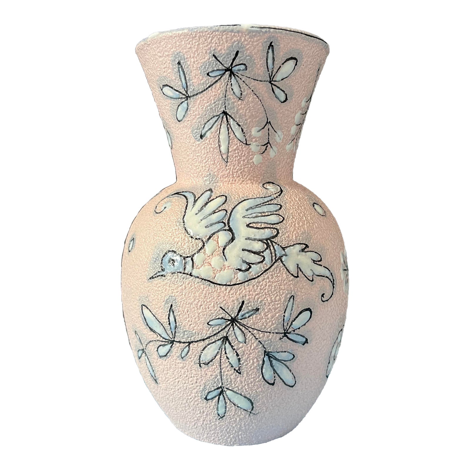 Italian Flora & Fauna Vase, C1950 | Chairish