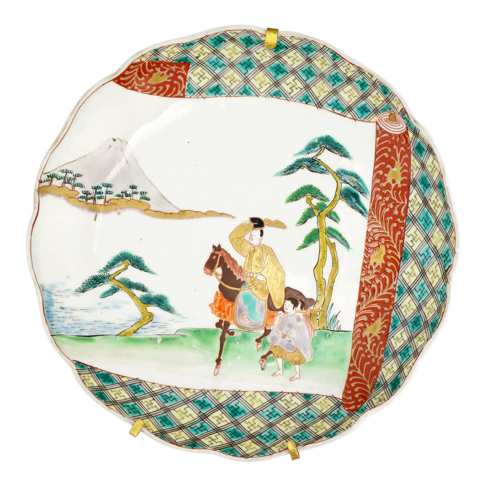 Antique Hand-Painted Japanese Arita Porcelain Plate Samurai on Horse ...
