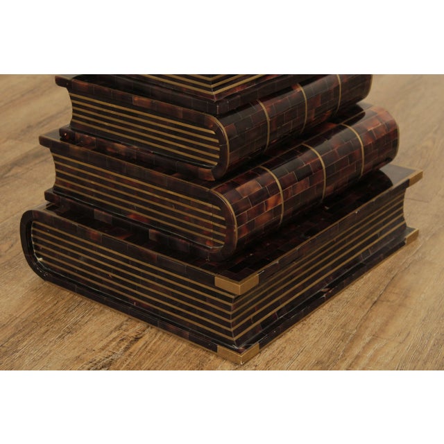 1990s Maitland Smith Regency Style Tessellated Horn Faux Book Figural ...