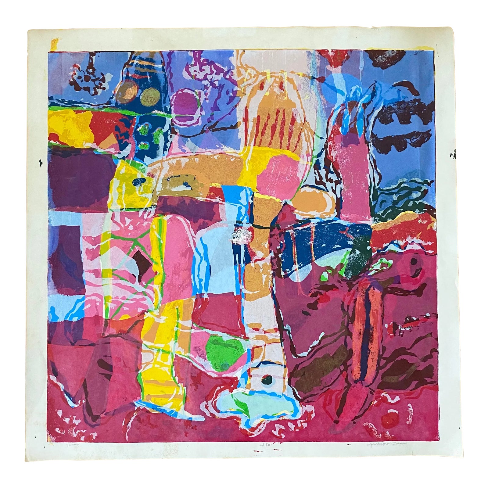 Late 20th Century Abstract Expressionist Serigraph by Lynn Larson Inlow ...