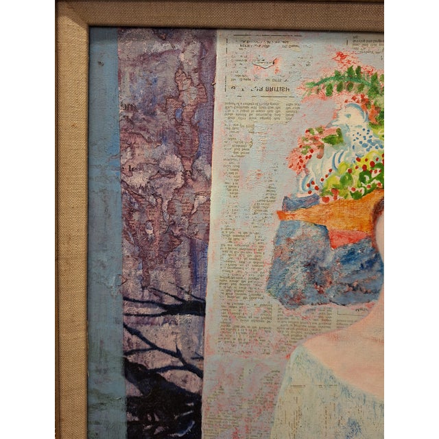 1970s Jacques Boeri French Expressionism "Jardin Imaginaire " Collage ...