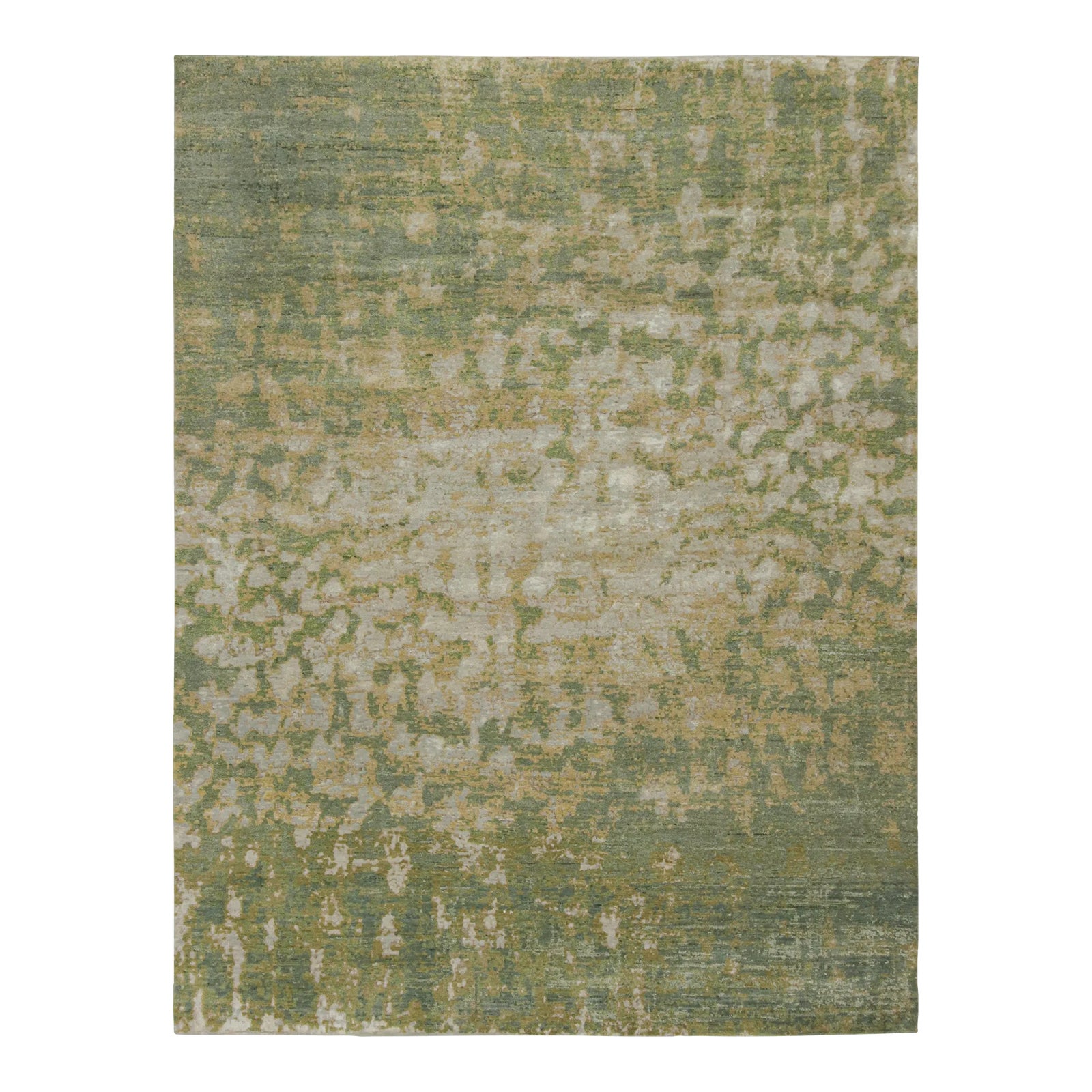 Rug & Kilim’s Modern Abstract Rug in Green With Painterly Pattern ...