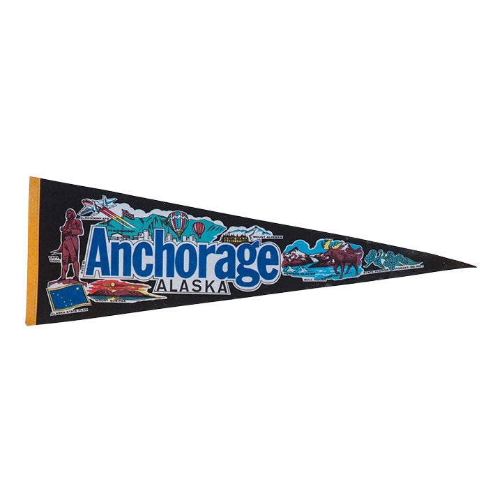 Anchorage Alaska Felt Flag Pennant | Chairish