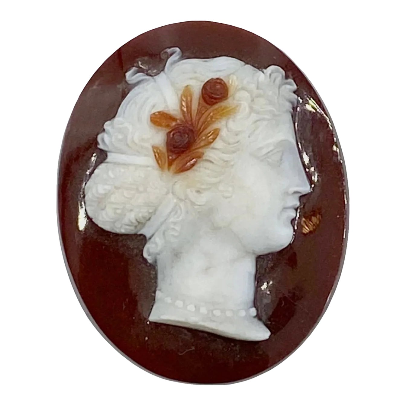 Antique French Neoclassical Miniature Agate Portrait Profile | Chairish