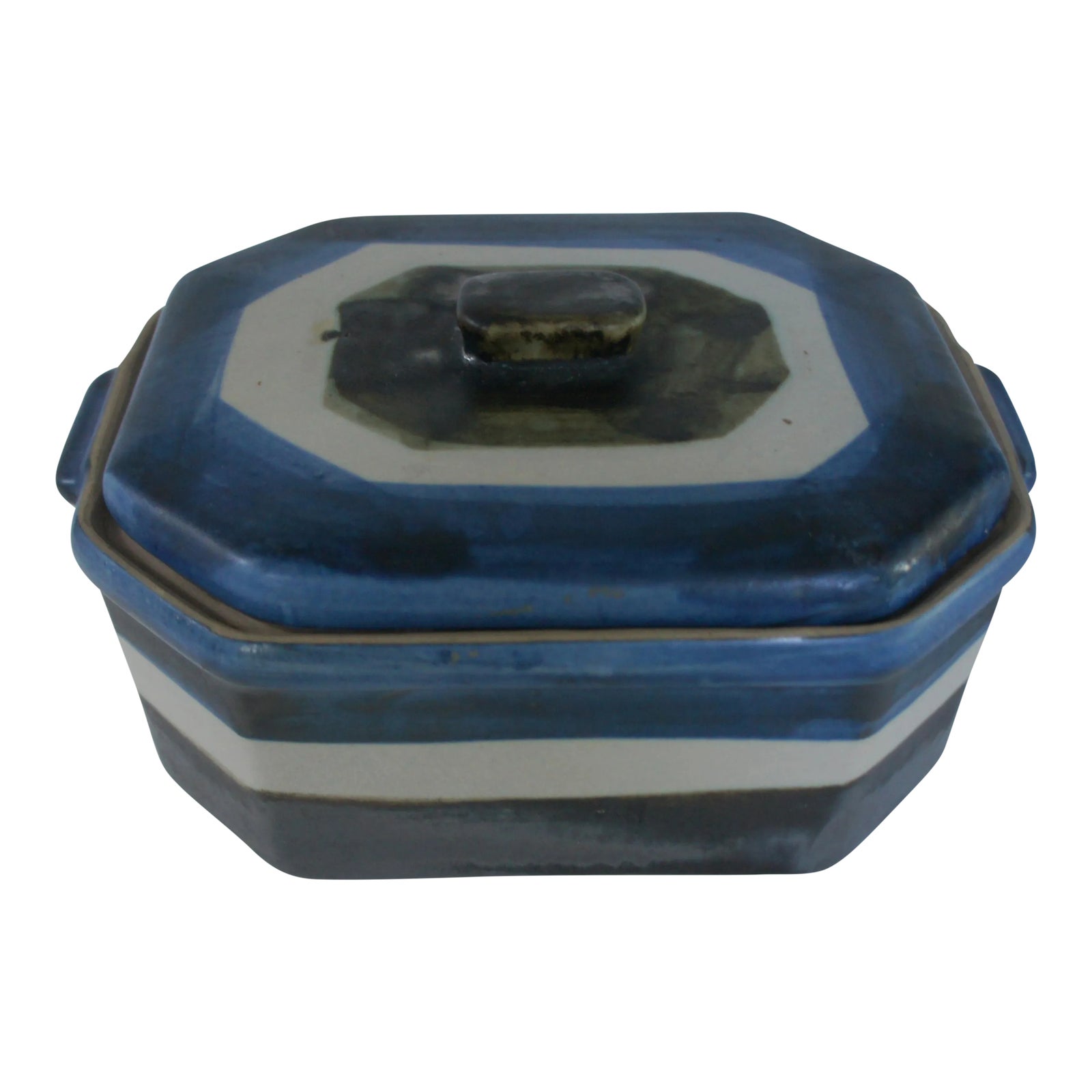 Mid-Century Modern Signed Art Pottery Casserole Box | Chairish