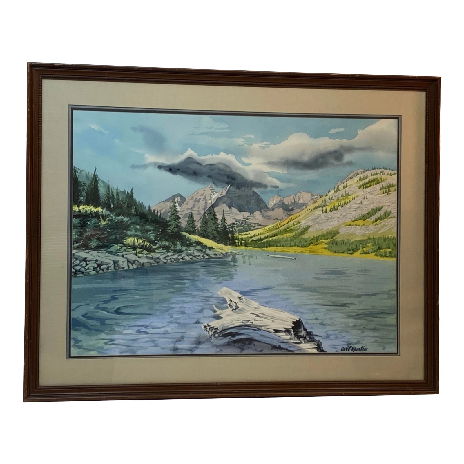 Carl Martin Western Mountain Landscape Watercolor Painting C.1970 ...