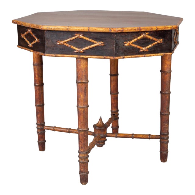 Antique Faux Bamboo Center Table | Chairish