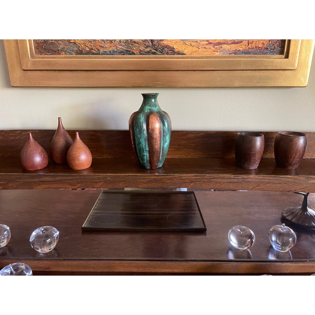 1980s Arts and Crafts Small Turquoise Vase | Chairish