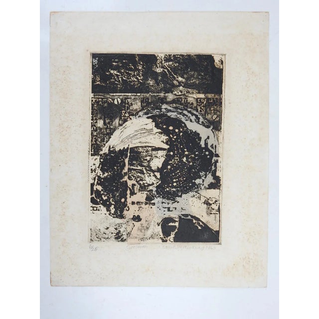 1963 Abstract Etching by Laura Volkerding | Chairish
