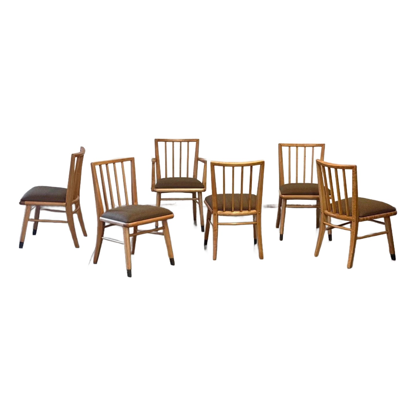 1960s Russel Wright Style Dining Chairs- Set of 6 | Chairish