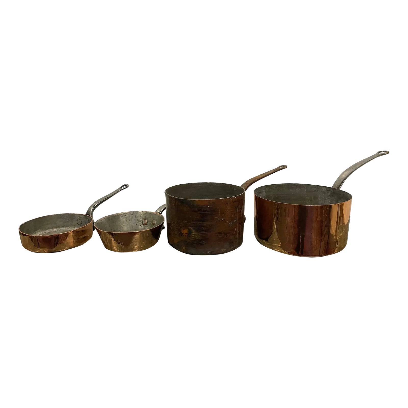 French Four Copper Pots in Different Sizes, 19th Century - Set of 4 ...