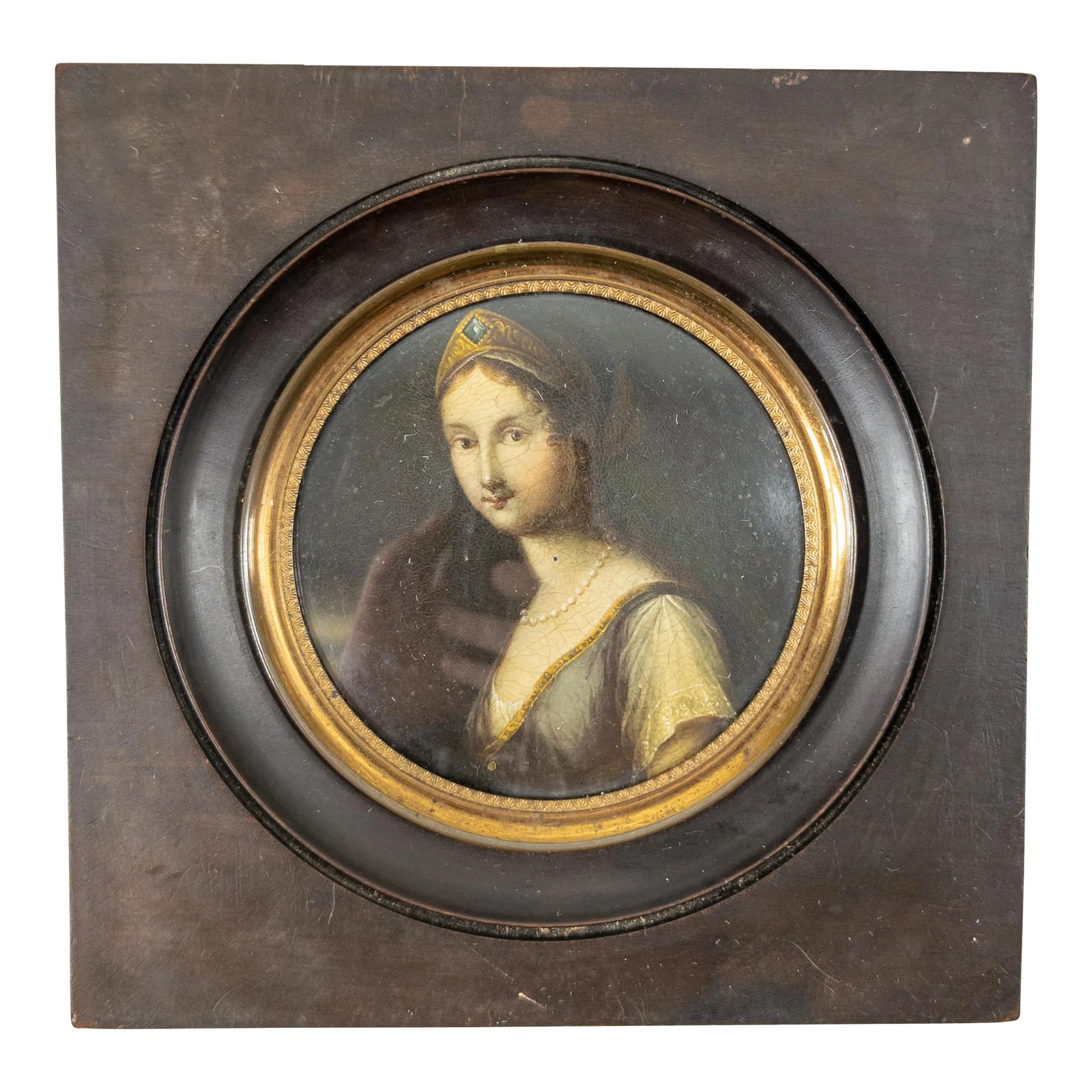 19th Century Miniature Oil Painting of Queen Louise of Prussia After ...