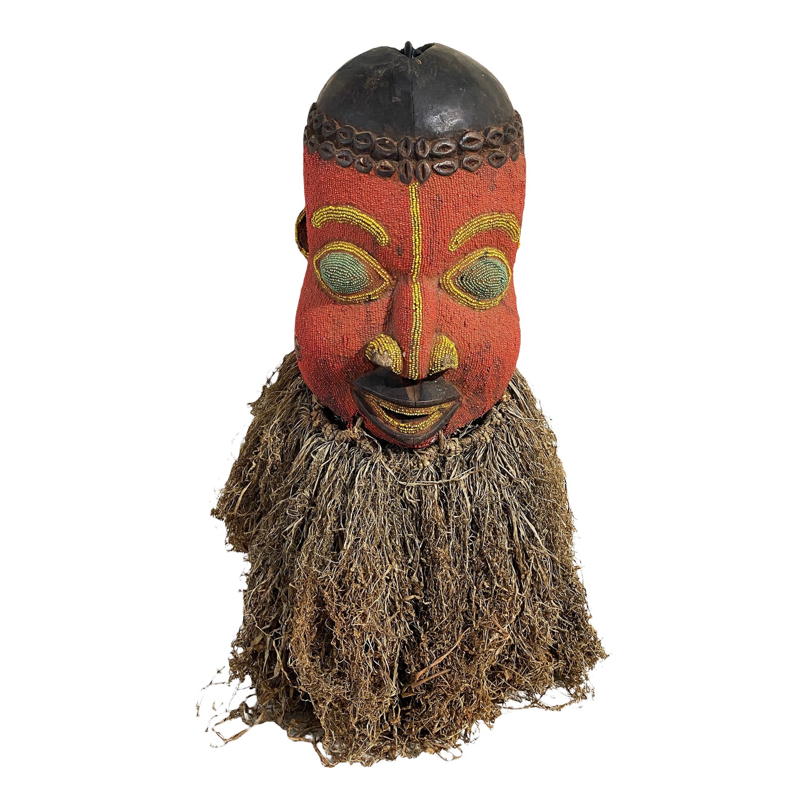 Old African Bamileke Headdress Mask Cameroon W/Custom Made Stand 24.5 H ...