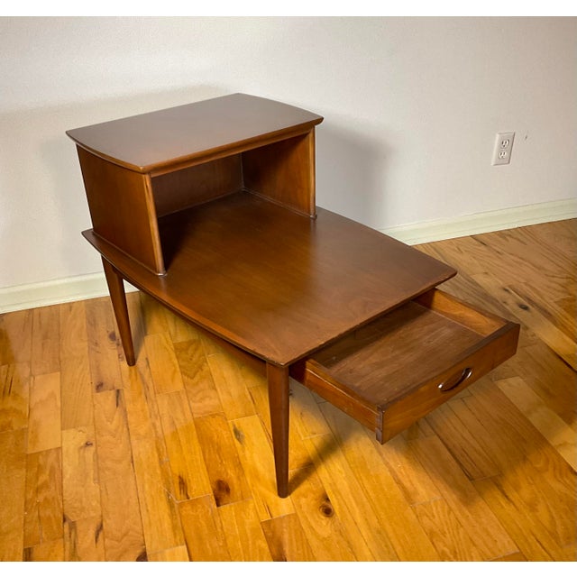 Mid-Century Modern Walnut Heritage Lamp Table, Step Table, End Table ...