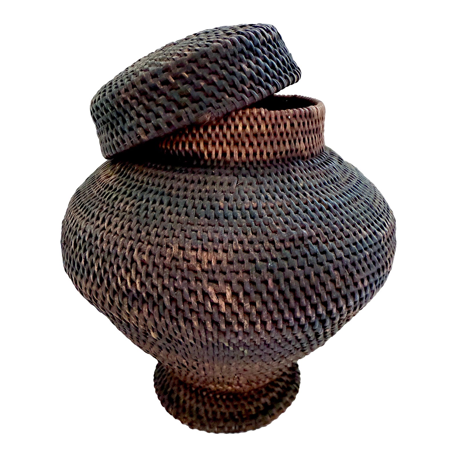 Antique Philippines Ifugao Gor-Bun Rattan Lidded Basket Rice Storage ...