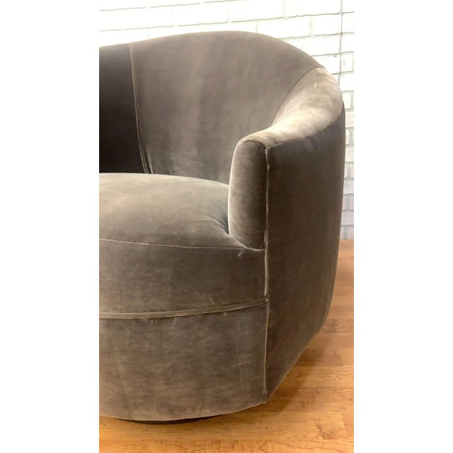 Post Modern Asymmetrical Barrel Back Swivel Chairs Newly Reupholstered ...