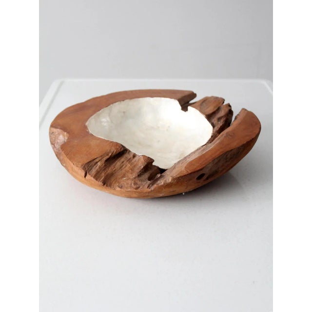 Vintage Teak & Capiz Bowl | Chairish
