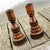 Pair Vintage Turned Wood and Composite Candle Holders | Chairish