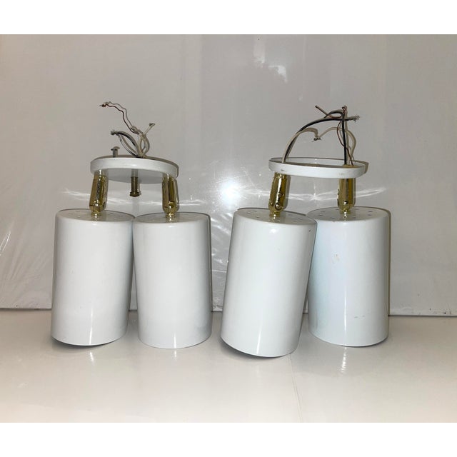 Modern White Gold Can Spotlights - Set if 2 | Chairish