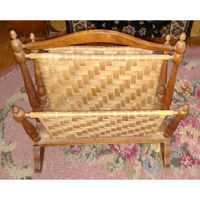Mid-Century Flat Reed & Wood Magazine Rack Made by Berea College ...
