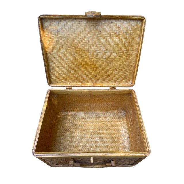 1970s Vintage Handcrafted in Shanghai Woven Bamboo Nesting Storage ...