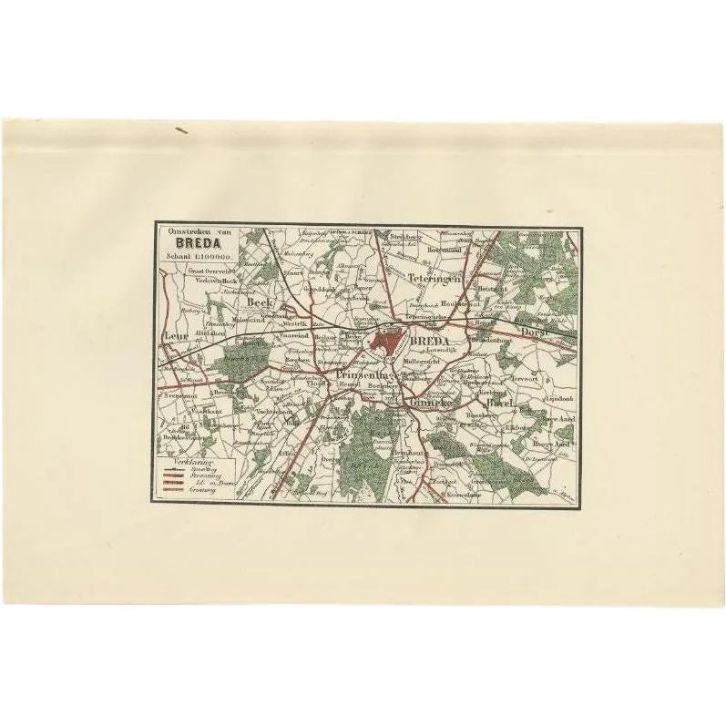 Antique Map of the Region of Breda by Craandijk, 1884 | Chairish
