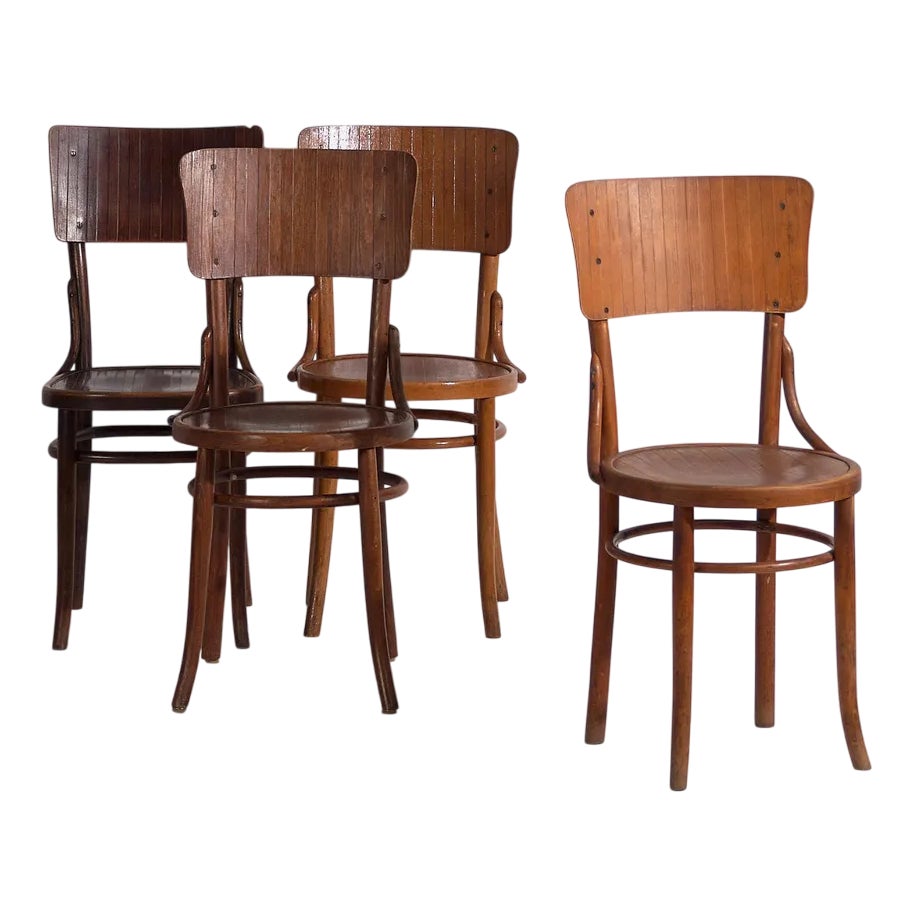 Bentwood Chairs attributed to Michael Thonet, 1940s, Set of 4 | Chairish