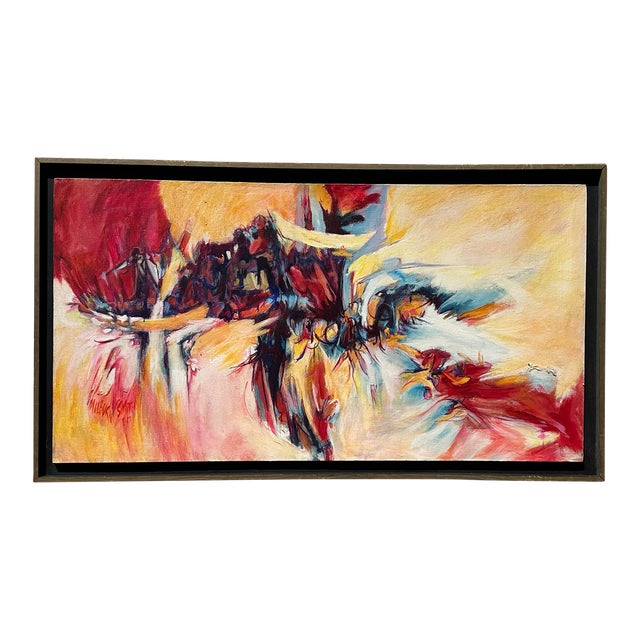 Vintage Abstract Painting | Chairish