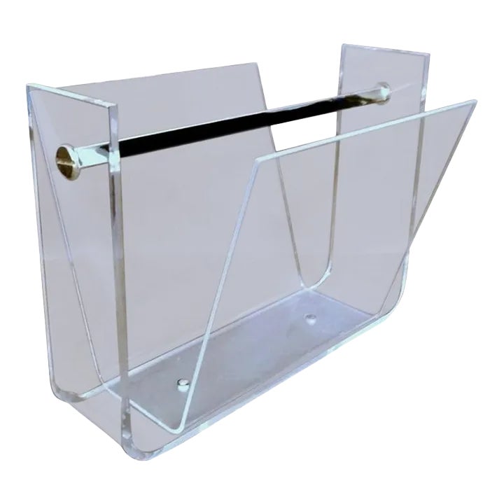 1970s Space Age Style Italian Clear Plexiglass Magazine Rack | Chairish
