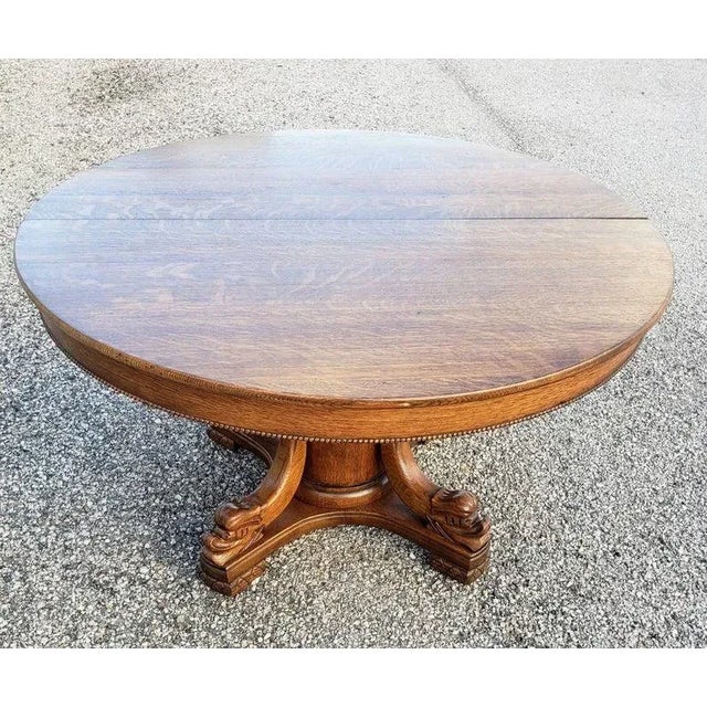 19th Century American Empire Carved Dolphin Table | Chairish