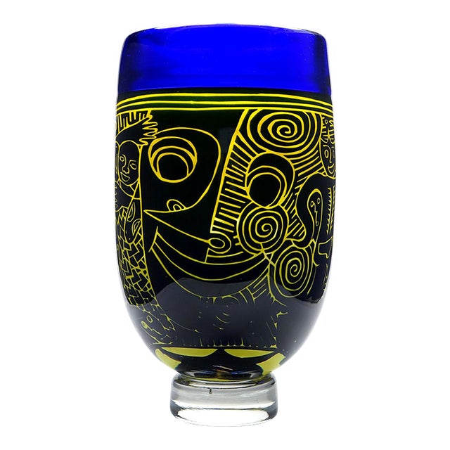 John Brekke Graffiti Pop Art Graal Studio Glass Vase | Chairish