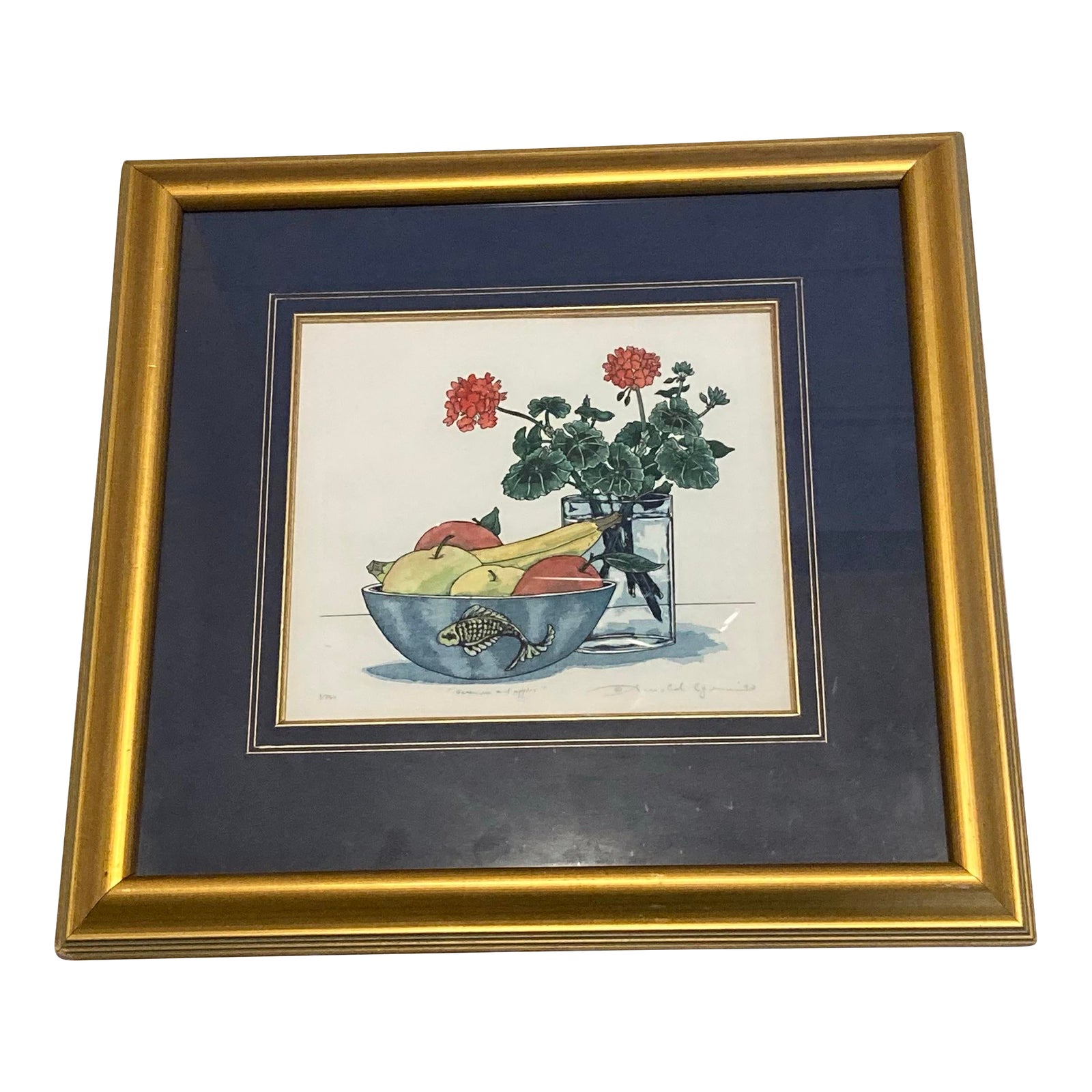 Arnold Iger 1993 "Geranium and Apples" Lithograph Artist Signed ...